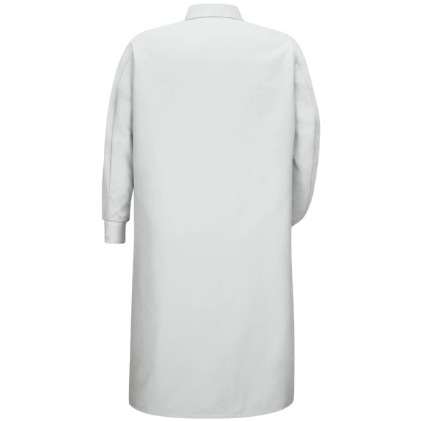 Gripper-Front Spun Polyester Pocketless Butcher Coat with Knit Cuffs ...